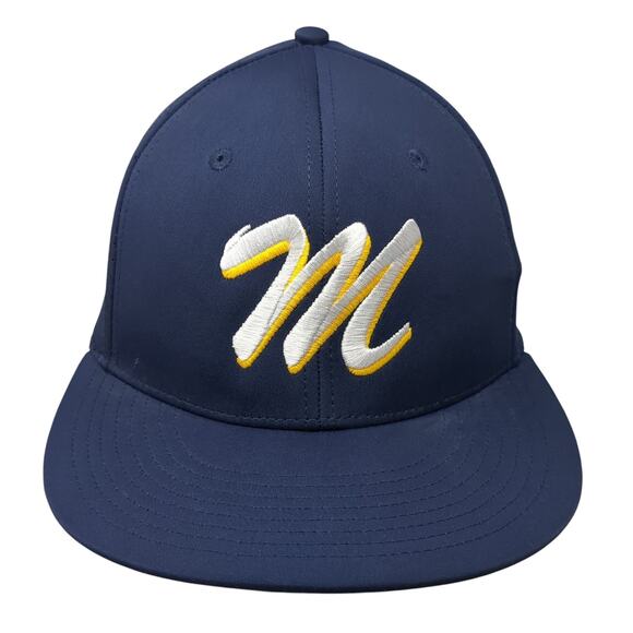 The Game | Accessories | Letter M Fitted Hat Blue Small Embroidered The ...